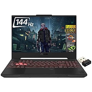 ASUS TUF A17 Gaming Laptop 2023 Newest, 17.3" FHD 144Hz Display, AMD Ryzen 9-7940HS(up to 5.2GHz), GeForce RTX 4070, 64GB DDR5, 1TB SSD, Backlit Keyboard, WiFi 6, Win 11 Home, with USB WiFi Adapter