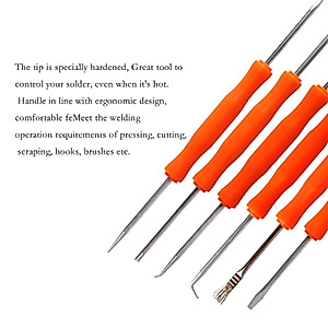 Kaisiking 6 Pcs Double Sided Soldering Assist Aid Repair Tool with 2 Precision Tweezers for Electronics Repair and Soldering