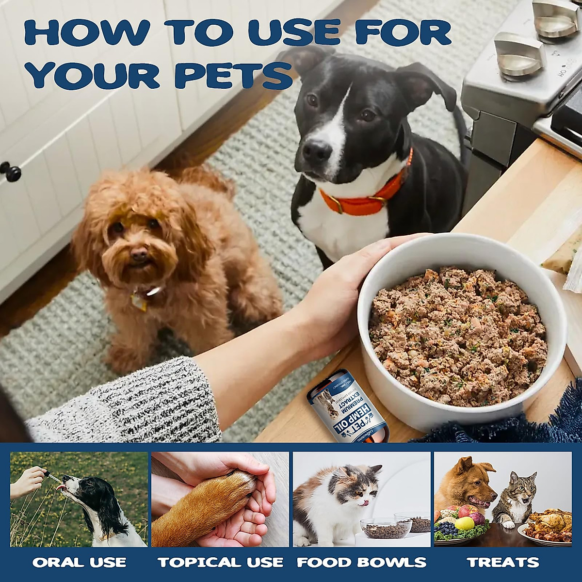 Hemp Oil for Dogs Cats -1 Pack - Relieves Anxiety and Promotes Appetite-Hiр & Jоint Suppоrt Skin Hеalth-Pet Hemp Oil Drops A06