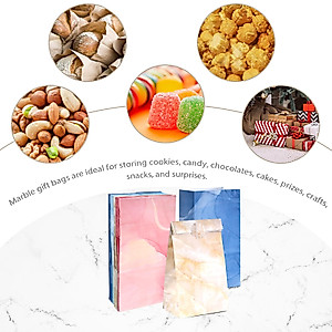 Shindel 54PCS Party Favor Bags with Stickers, Colorful Marbleized Treat Bags Goodie Bags Kids Birthday Gift Bags Party Accessories for Kids Birthday Party 4.7" x 3.1" x 8.7"