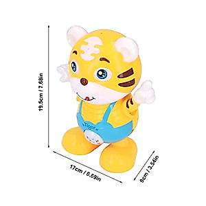 VGEBY Dancing Robot Toy, Dancing Robot Toy Cute Cartoon Tiger Electric Light Music Eco Friendly Safe Durable Kids Robot for Kids