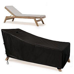 SIHAIAN Chaise Lounge Cover Waterproof Patio Lounge Chair Cover UV Resistant Lounger Covers Dust-Proof Outdoor Lounge Chair Covers 1Pack Patio Furniture Covers 78Lx32Wx35H in Black