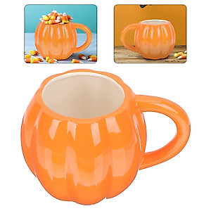 Pumpkin Ceramic Coffee Mug Halloween Pumpkin Cups Ceramic Coffee Mug Milk Cup Fun Autumn Mugs for Women Men ( 500ml )