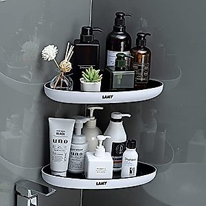 LAMY Corner Shower Caddy, 2 Pack Shower Caddy with Corner Wall Mount, Premium Shower Corner Shelf Perfect for Bathrooms, Kitchens and Dorms