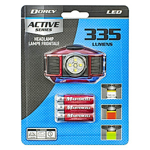 Dorcy 100-Lumen Weather Resistant Adjustable LED Headlight with Adjustable Head Strap, Black and Blue (41-2093)