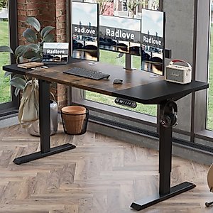 Radlove Electric Height Adjustable Standing Desk, 63x 30 Inches Stand Up Ergonomic Desk Workstation, Splice Board Home Office Computer Table