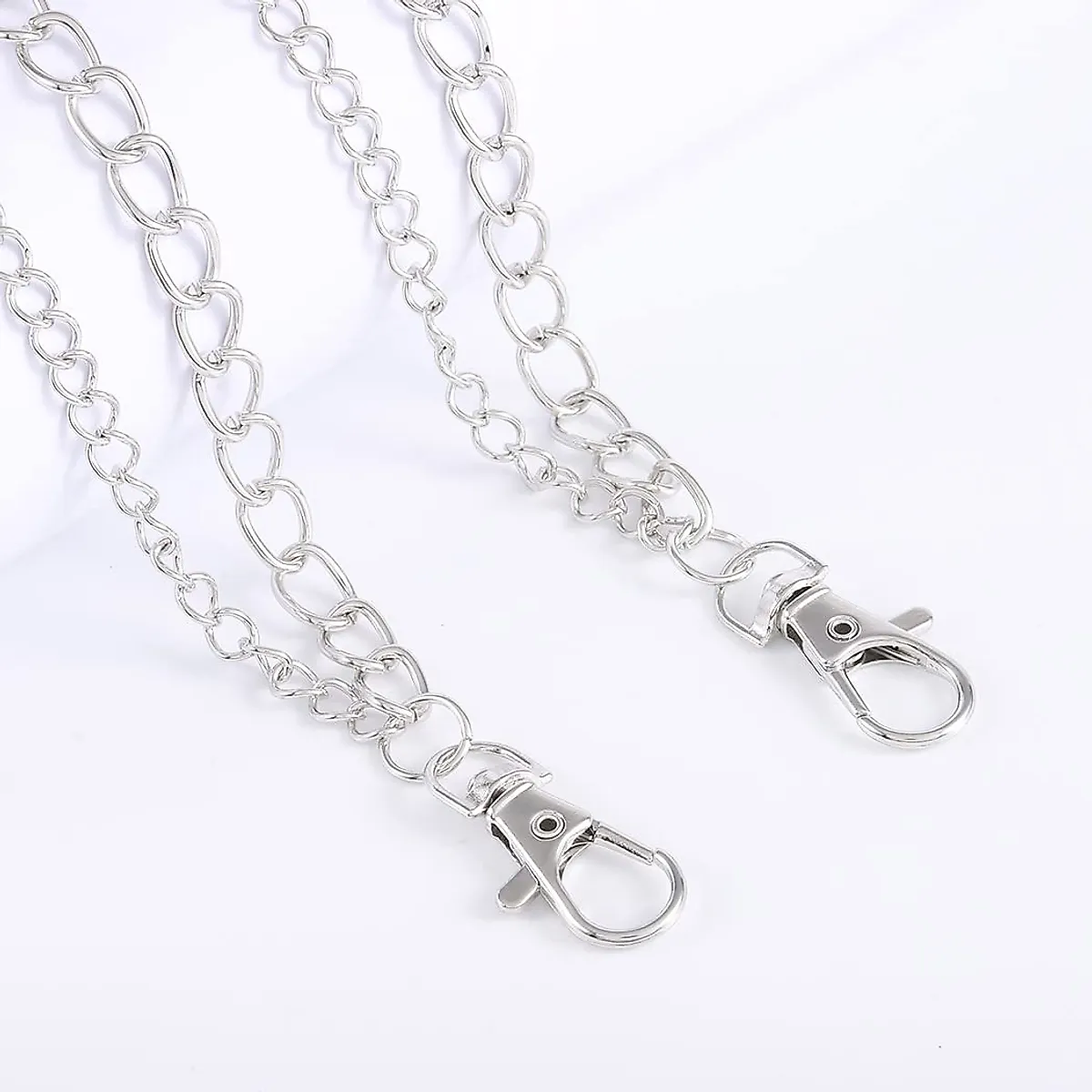 Tgirls Punk Goth Pant Hip Hop Pocket Jean Acrylic Wallet Layered Keychains Belt Trouser Chains for Women and Men (2 layer-Cross)