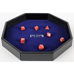 Dice Tray - Heavy Duty 11.5 Inch Leatherette with Blue Velvet Rolling Surface