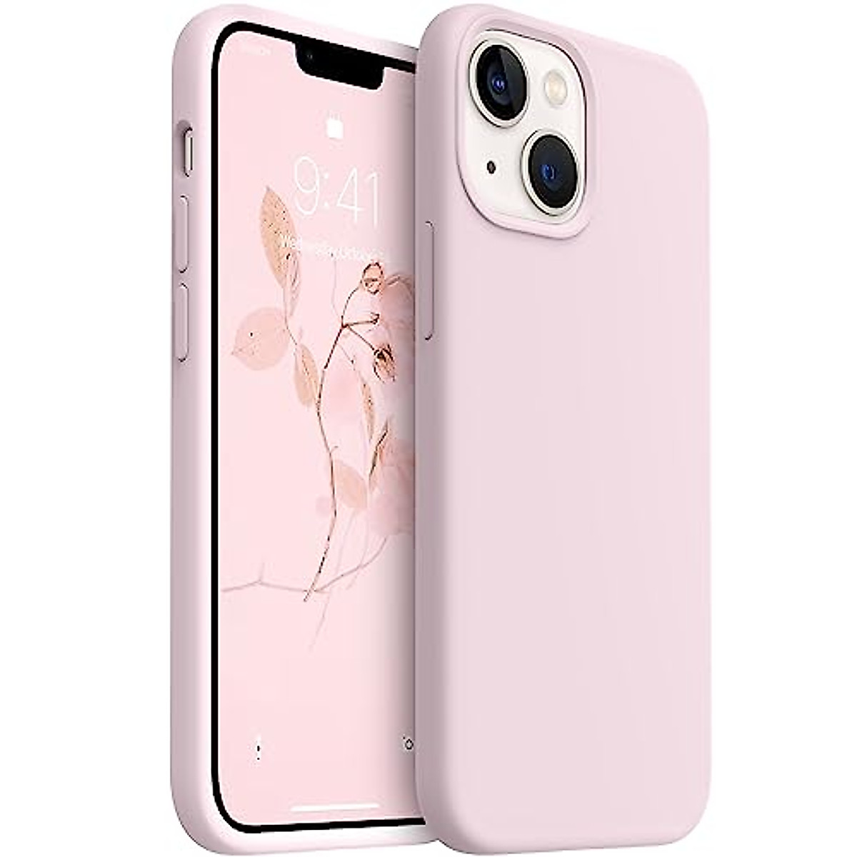 AOTESIER Shockproof Designed for iPhone 13 Mini Case, Liquid Silicone Phone Case with [Soft Anti-Scratch Microfiber Lining] Full Body Drop Protection 5.4 inch Slim Thin Cover, Ice Pink