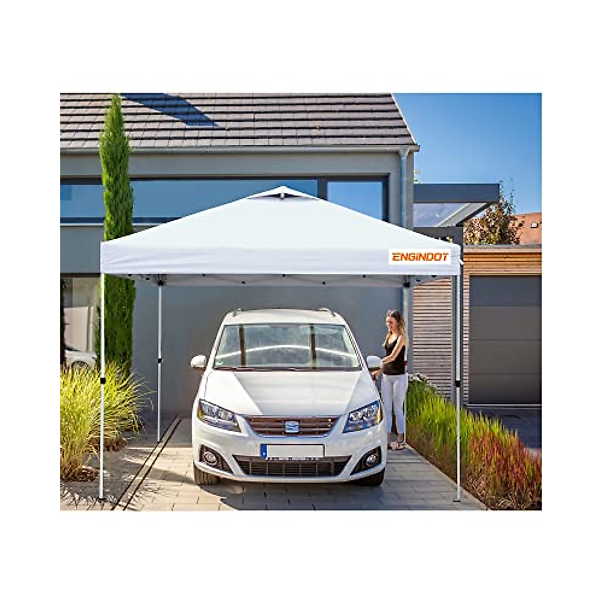 Pop Up Canopy Tent 10’ X 10’, ENGiNDOT Easy Set-Up Outdoor Canopy, Instant Canopy with Sidewall, Water Resistance Camping Canopy for Party/Exhibition/Picnic