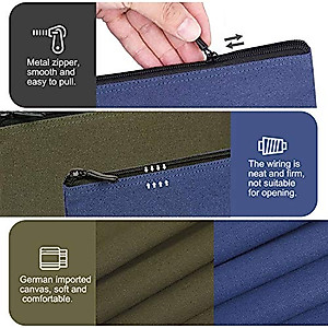 Teskyer Pencil Case/Pen case/Pencil Pouch for Students, Zipper Stationery Bag for Pens and Pencils, Women's Small Makeup Pouch, Utility Zipper Cash Coin Bag-2 Pack, Blue and Green