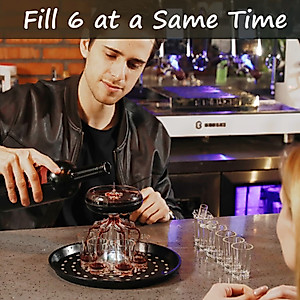 Gmaxty 6 Shot Glass Dispenser and Holder, Shot Glass Dispenser,Shot Dispenser with 6 Shot Glasses,Drink Dispenser for Parties,Drinking Games, Bars, and Hosting