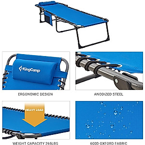 KingCamp Lounge Chair, 74.8''x23.2''x14.5, Blue