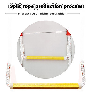 FGQCBBYC Fire Escape Window Ladder, Emergency Rope Ladder Fireproof Rescue Escape Ladder for Disaster, Evacuation and Wall Repair Indoor Outdoor/10Ft/3M