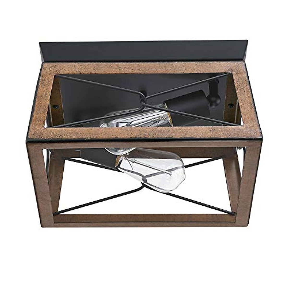 WISBEAM Semi Flush Mount Ceiling Light Fixture, 2-Light E26 Medium Base, Metal Housing, ETL Rated, Bulbs NOT Included