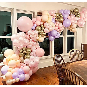 Pearl Pink Balloons Double Stuffed Light Pink Balloons Thick Latex Macaron Baby Pink Different Sizes 18/12/5in Pastel Pink Balloon Arch Kit For Baby Shower Wedding Birthday Party Decor