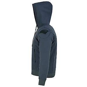 PROFIRST Motorcycle Hoodie CE Armored Motorbike softshell Hoodie Protective Zip up waterproof Jacket hoody Lined For all weather (Grey, Large)