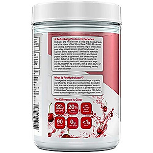 Whey Protein Powder | MuscleTech Clear Whey Protein Isolate | Whey Isolate Protein Powder for Women & Men | Clear Protein Drink | 22g of Protein, 90 Calories | Arctic Cherry Blast, 1.1lb (19 Servings)