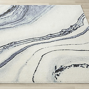 LUXE WEAVERS Abstract Modern Marbled Blue 2x3 Area Rug