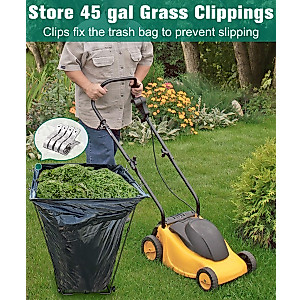 Tuohours Outdoor Trash Bag Holder Stand - Heavy Duty Metal Garden Garbage Bag Support Frame for 30-45 Gallon Capacity, Multi-Use Portable Yard Leaf Bag Stand for Leaves, Camping, Weeding, Lawn Party