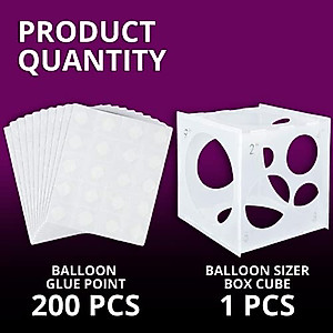 11 Hole Balloon Sizer Cube Box Measurement Tool for Balloon Decorations Balloon Sizer Box Holey Box Balloon Sizer with Balloon Glue Point for Balloon Arches and Balloon Columns
