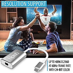 UPTab USB C to Mini DisplayPort Adapter UPTab (4K@60Hz) USB-C/Thunderbolt 3 to MDP Adapter with Power Port for New M2 MacBook Pro/Air, iPad Pro, Mac Mini M1/M2, iMac and More (Silver)