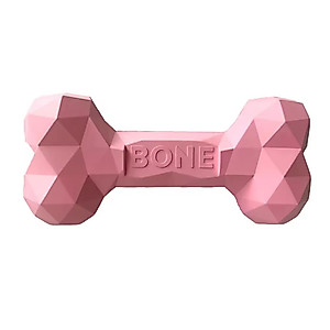 KITA Natural Rubber Dog Bone Chew Toy for Dogs, Cats & Puppies - Refillable Dog Treat Stuff Chew Toy for Aggressive Chewers - Long-Lasting Fun and Promotes Healthy Teeth and Gums (Small) (Pink)