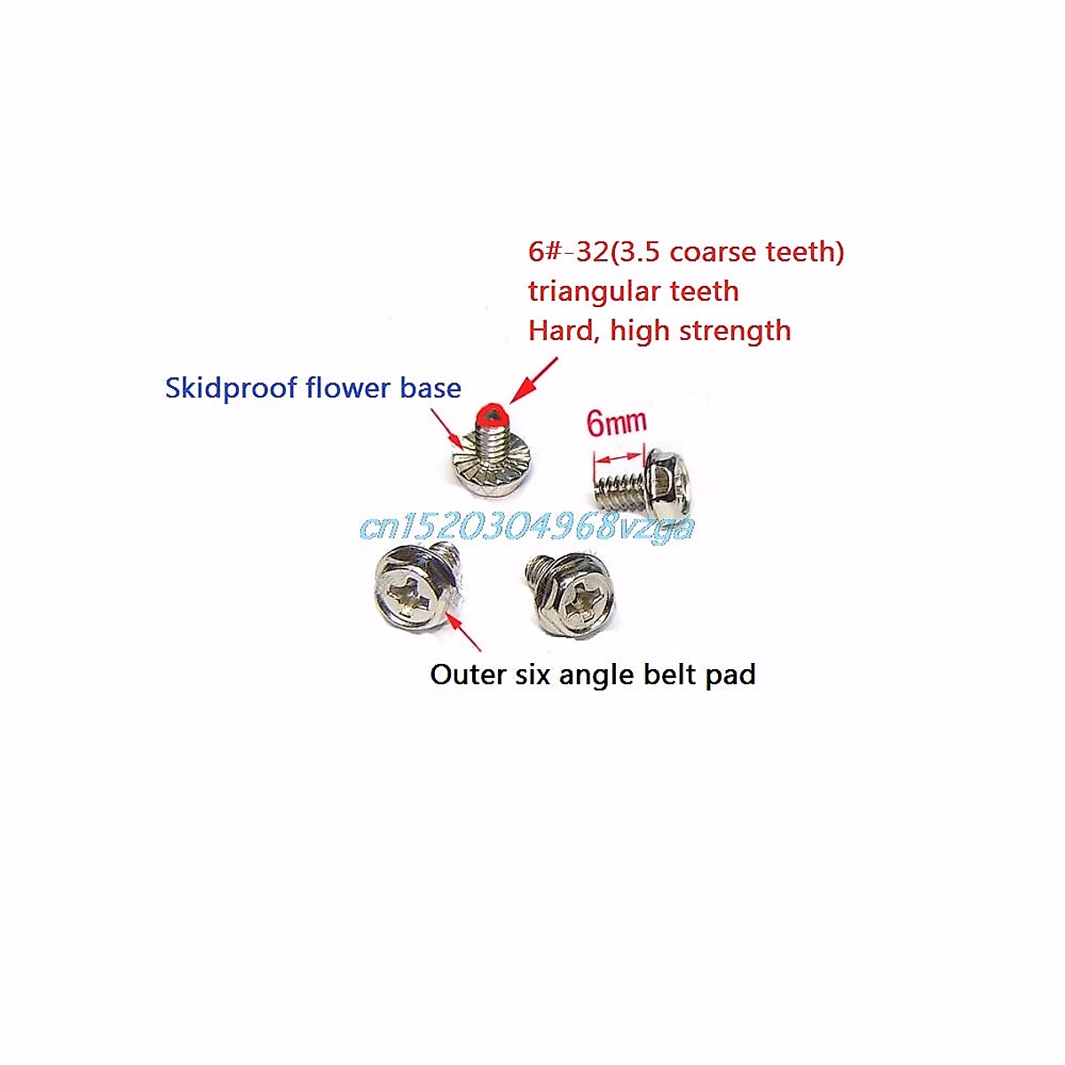 Screw Toothed Hex 6/32 Computer PC Case Hard Drive Motherboard Mounting Screws 100pcs O24