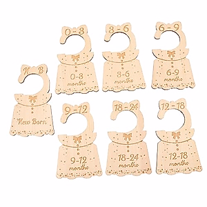 Cabilock 7pcs Closet Divider Kids Wooden Hangers Toddler Hangers Hangers Closet Dividers Baby Hangers Baby Closet Organizer Wood Clothes Rail Wardrobe Baby Hangers for Closet