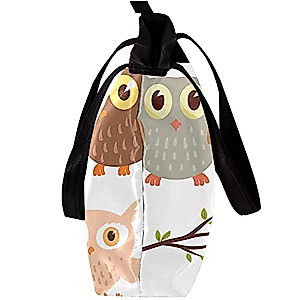 Women's Large Size Canvas Shoulder Bag Hobo Crossbody Handbag Casual Tote, Cartoon Owl Hen