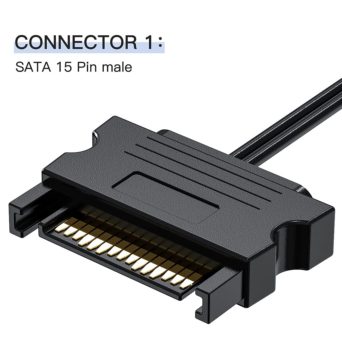 SATA Power Adapter Cable, SATA Power 15-Pin Male to SATA 6-Pin Slimline Power Adapter Cable UIInosoo for DVD Drive Power Supply, 8 Inch