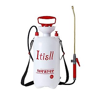 Itisll Portable Garden Pump Sprayer Brass Wand Shoulder Strap for Yard Lawn Weeds Plants 1.5Gal