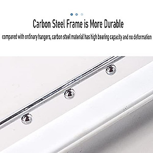 Heavy Duty Retractable Closet Pull Out Rod Wardrobe Hanger Rail Organizer, Adjustable 30-50cm Wardrobe Clothing Rail/Top Mount Wardrobe Hanger, Black, White (Color : White, Size : 30cm/11.8in)