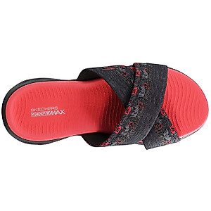 Skechers Women's On-The- Go 600-Monarch Charcoal/Hot Pink Slide Sandal 8 M US