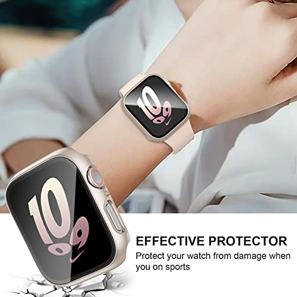 Cuteey 6 Pack Case for Apple Watch 40mm SE 2/SE/Series 6/Series 5/Series 4 with Built-in Tempered Glass Screen Protector, Overall Full Protective Bumper PC Cover for iwatch 40mm Accessories
