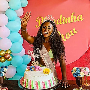 Hapdoo 30th Birthday Decorations women, Including 30th Birthday Rhinestone Headband Crown, 30&Fabulous Sash with Pearl Pin, Happy Birthday Cake Topper and Number Candles, 30th Birthday Gifts for women