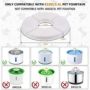 Comsmart Cat Water Fountain Filter for 81oz/2.4L Pet Fountain, Pet Fountain Filter 3 Triple Filtration System Replacement Filter (Pack of 8)