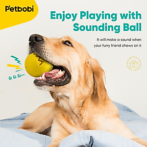 Petbobi Dog Chews for Aggressive Chewers - Natural Rubber Chew Toys for Dogs, Tough Durable Indestructible Dog Toys for Small Medium Dogs, Interactive Dog Toy Puppy Teething Toys, Yellow Monster