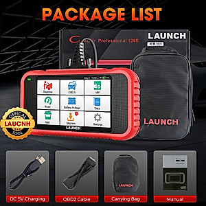 LAUNCH CRP129E Elite 2024 OBD2 Scanner, 8 Reset Oil/EPB/TPMS/SAS/BMS/Throttle/DPF Reset, Injector Coding, ABS SRS Transmission Engine Code Reader, Lifetime F-ree Update Diagnostic Scan Tool, Auto VIN