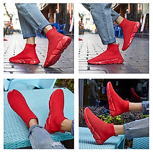 Men's Socks Sneakers Slip On Lightweight Breathable Comfortable Fashion Walking Shoes All Red Size 12