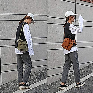 Small Drawstring Bucket Purse for Women Cute Canvas Crossbody Bag Shoulder Handbag