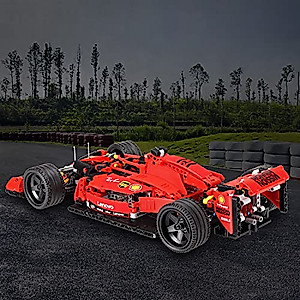 MISINI 1100PCS Technik Building Blocks Racing Car Formula F1 Model,1:10 MOC Creative Building Block Sports car (Red)