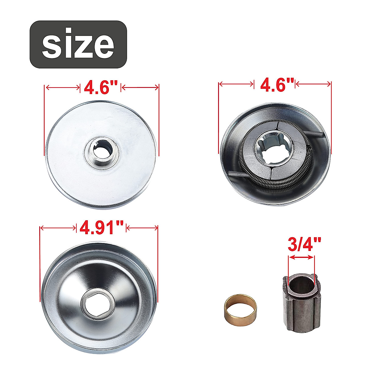 BATONECO 30 Series Go Kart Torque Converter Driver Clutch Replacement for Comet Manco 3/4" Bore Max Torque/Go Kart 219552,5957