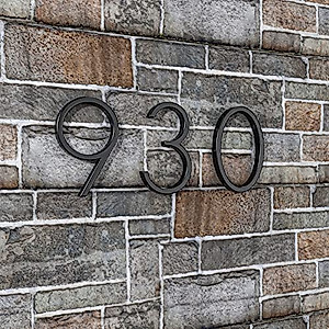5" Floating Stainless Steel Address House Number, Modern Metal Anti-Rust House Numbers with Nail Kits for Door Garden Mailbox Decor Visibility Signage (3)