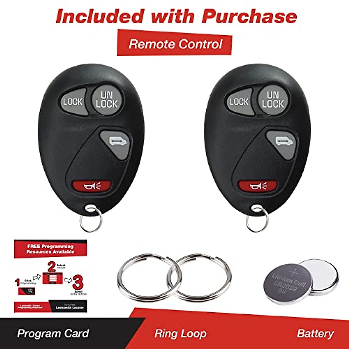 2 New Keyless Entry Remote Key Fob for 2001-2005 Venture Silhouette Montana (L2C0007T) 1 Door