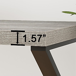 HSH Gray Computer Desk, Industrial Wood and Metal Home Office Desk, Farmhouse Rustic PC Laptop Desk for Executive Work Writing Study Gaming, Modern Simple Bedroom Computer Table, Light Grey Oak, 55 In