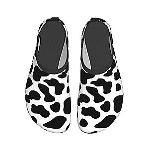 Cow Print Black and White Mans Woman's Water Shoes Quick Dry Aqua Socks for Beach Surfing Swim Pool