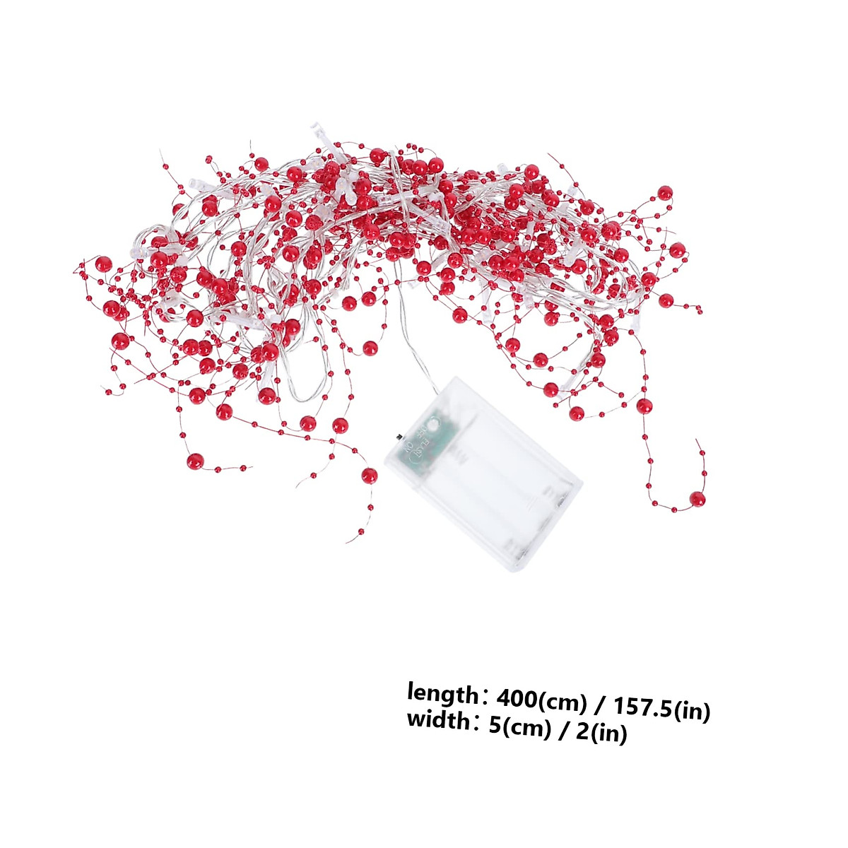 Uonlytech 1pc Light Post Christmas Hanging Light Pearl Beads Lights Birthday Hanging Decorations Berry Beaded Garland Lights Pathway Light Umbrella Pole Light Pearl Chain Fairy Plastic