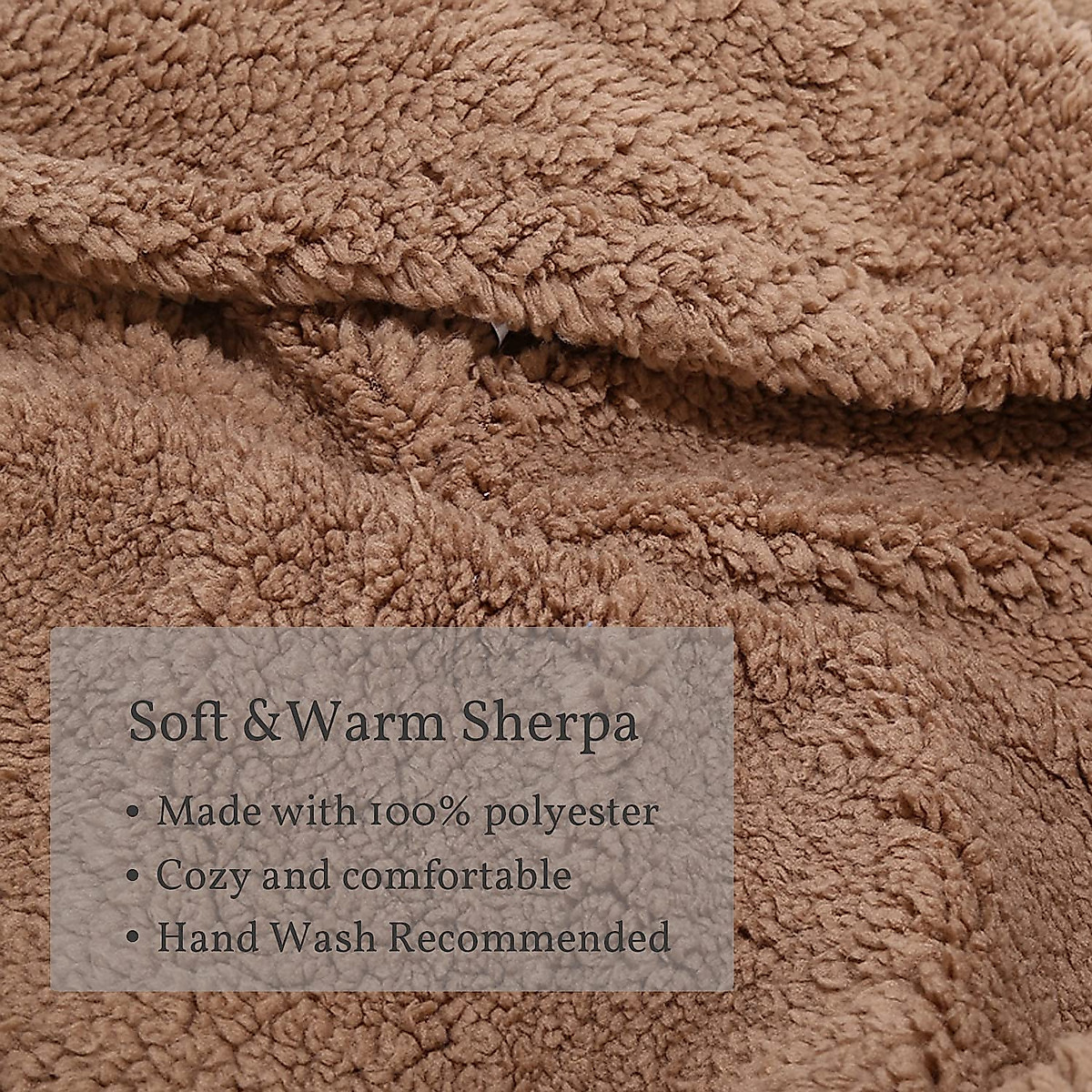 Umeepar Winter Bear Ear Sherpa Hood Hat Scarf Gloves 3 in 1 Hooded Scarf for Women Men (Brown)