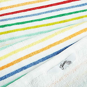 Fiesta Tropical Stripe Kitchen Towel Set, 16"x28", Multicolor/Aqua/Yellow/Red/Blue, 2 Piece